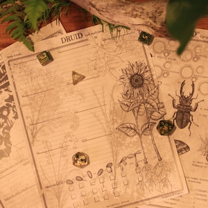Flora & Fauna Druid Character Sheet Dungeons and Dragons 5e - Etsy UK