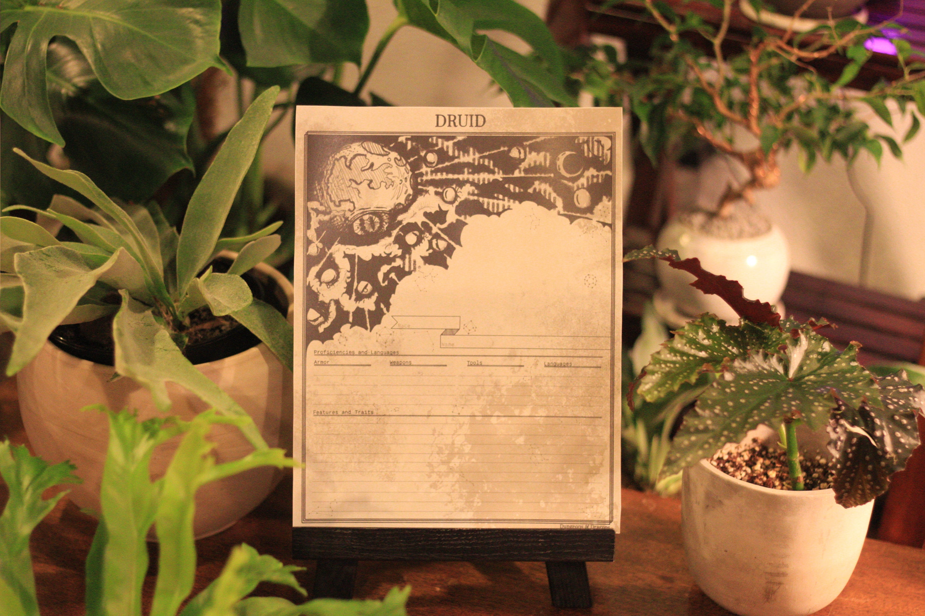 Flora & Fauna - Druid Character Sheet - Dungeons and Dragons 5e - Etsy ...