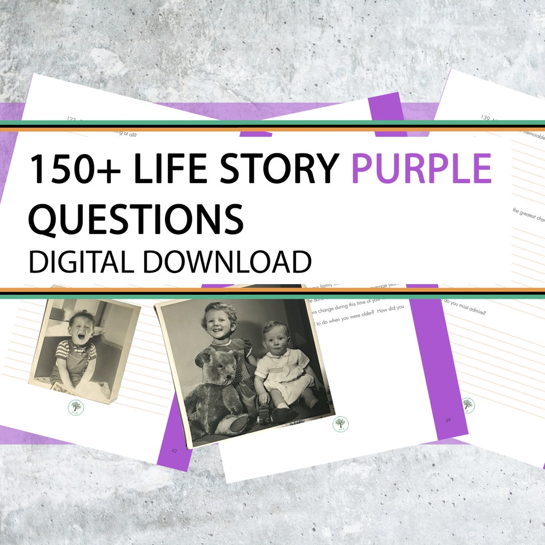 Life Story Questions 150 PURPLE Instant Digital Download Printable ...