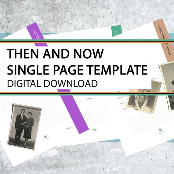 Then and Now PDF Page Digital Download Part of Artisan - Etsy