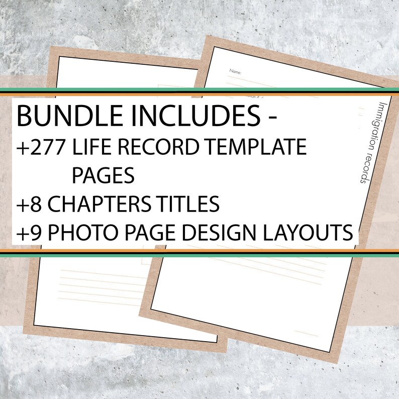 Luxury 277 Page Life Story Book Template BROWN PAPER BORDER - Etsy