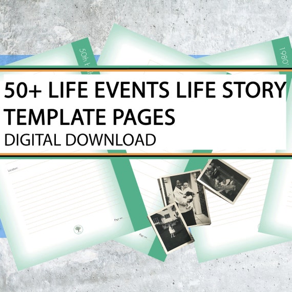 50 Life Events Printable Pages Digital Download | Etsy