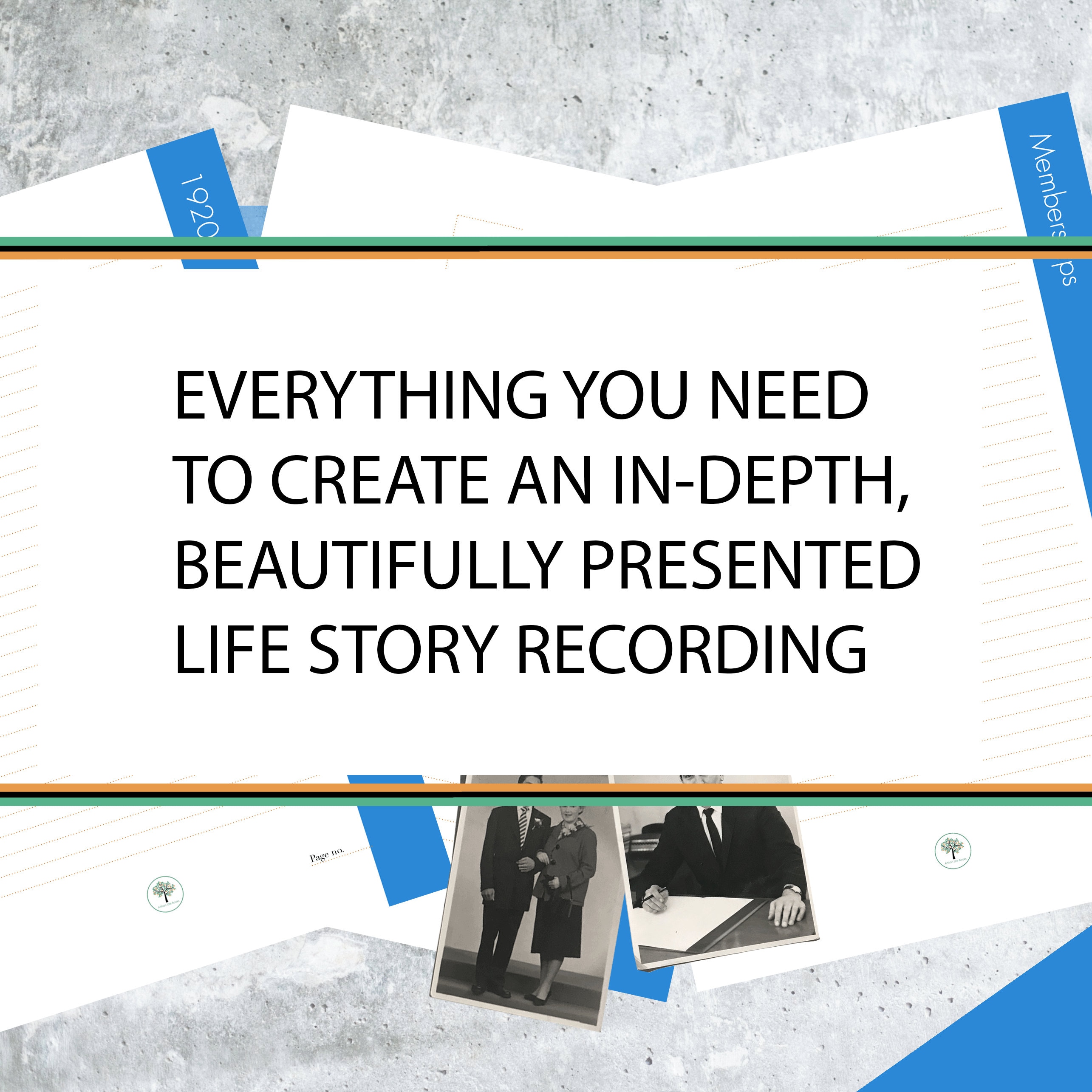 Luxury 277 Page Life Story Book Template BLUE Instant - Etsy