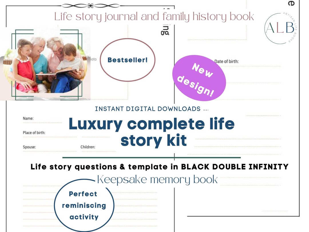 Printable Life Story Bundle 277+ Page Book Template & 150+ Questions ...