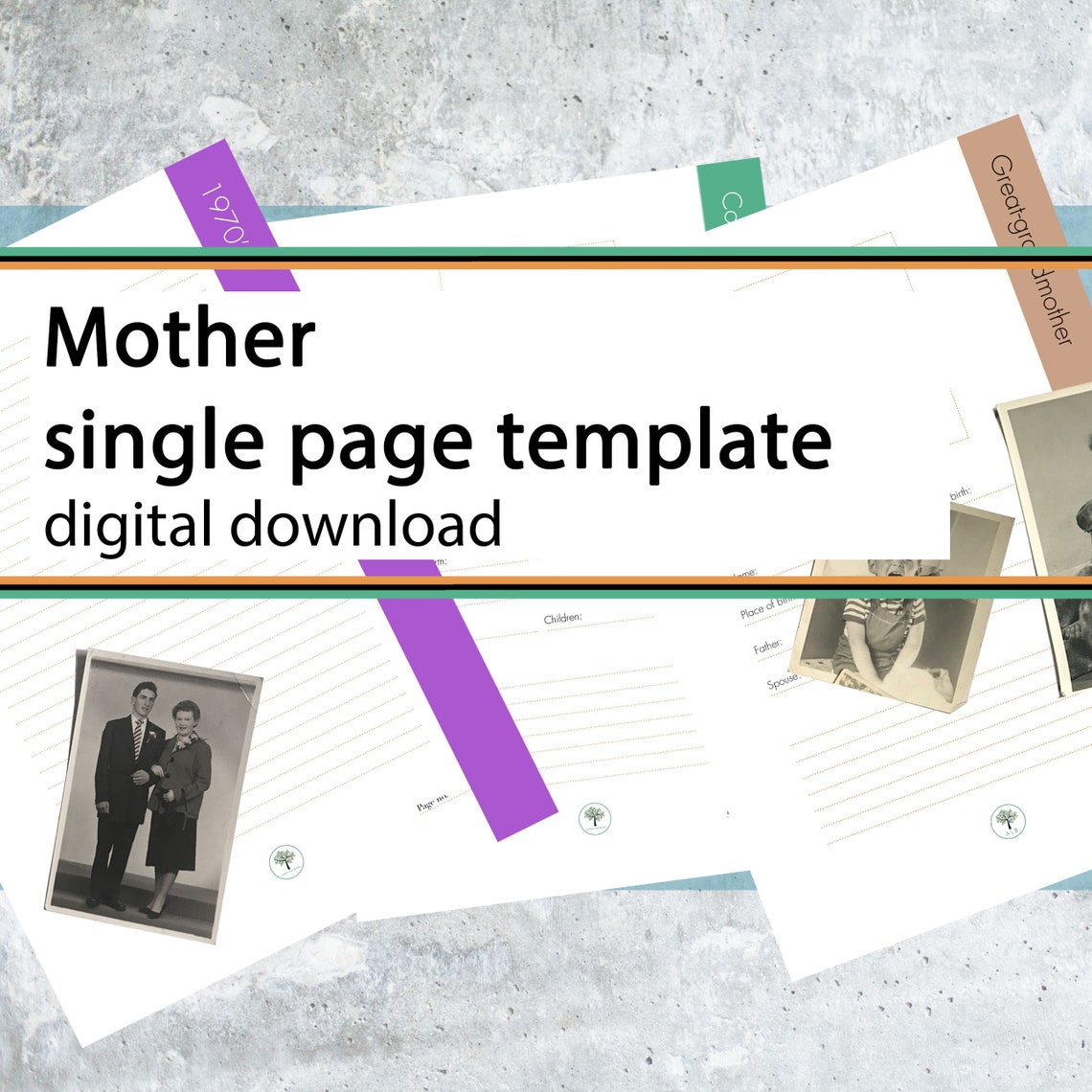 Mother Profile PDF Page Digital Download Part of Artisan - Etsy