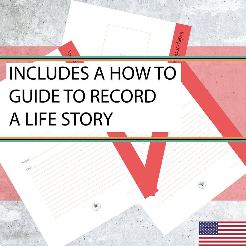 Guided 365 Page USA Life Story Template: Red Edition Instant Download ...