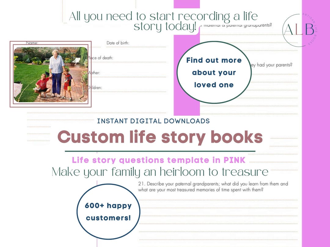Luxury 277+ Page Life Story Book Template PINK | Instant Digital ...