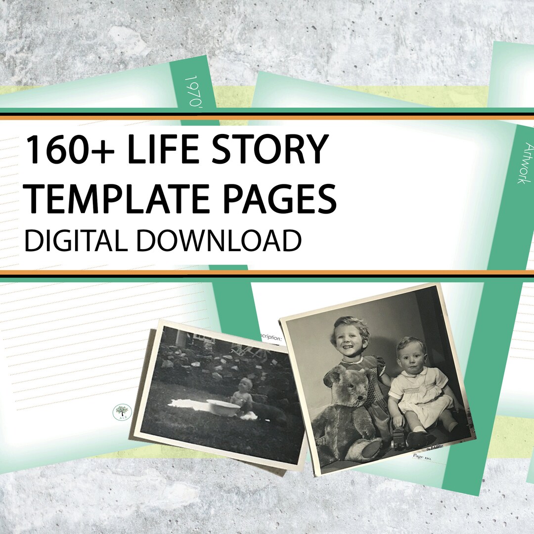 160 Life Story Printable Pages Digital Download Grandparent's / Parent ...