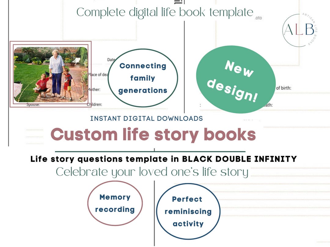 Luxury 277+ Page Life Story Book Template BLACK DOUBLE INFINITY ...