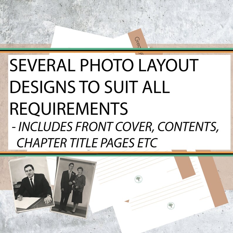 Luxury 277 Page Life Story Book Template SEPIA Instant Digital Download ...