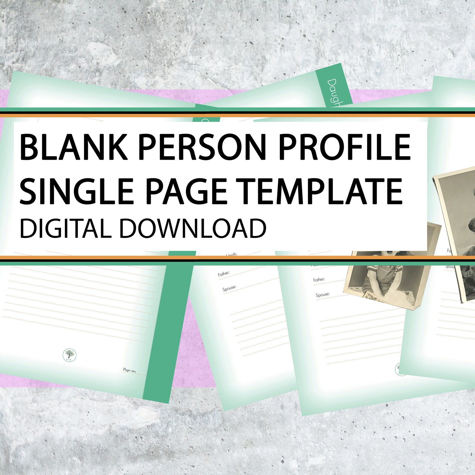 Blank person profile digital download part of Artisan Life | Etsy