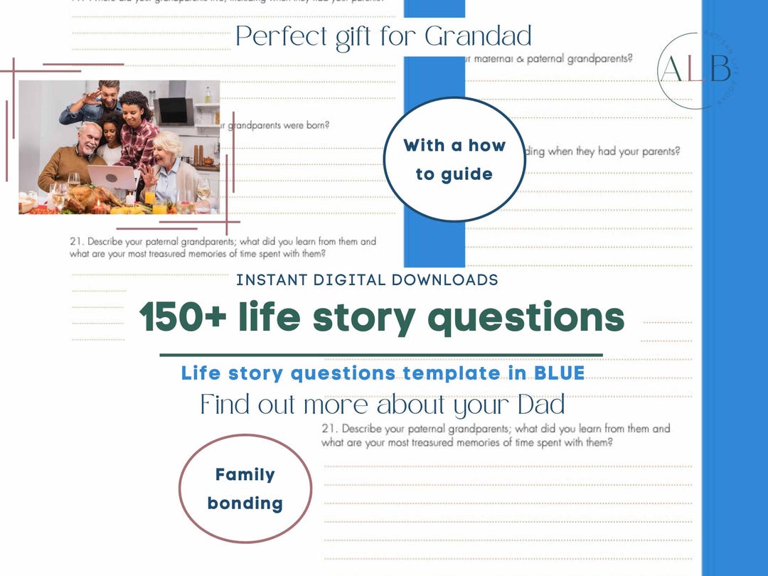 Life Story Questions: 150+ Memory Prompts, Legacy Workbook (digital ...