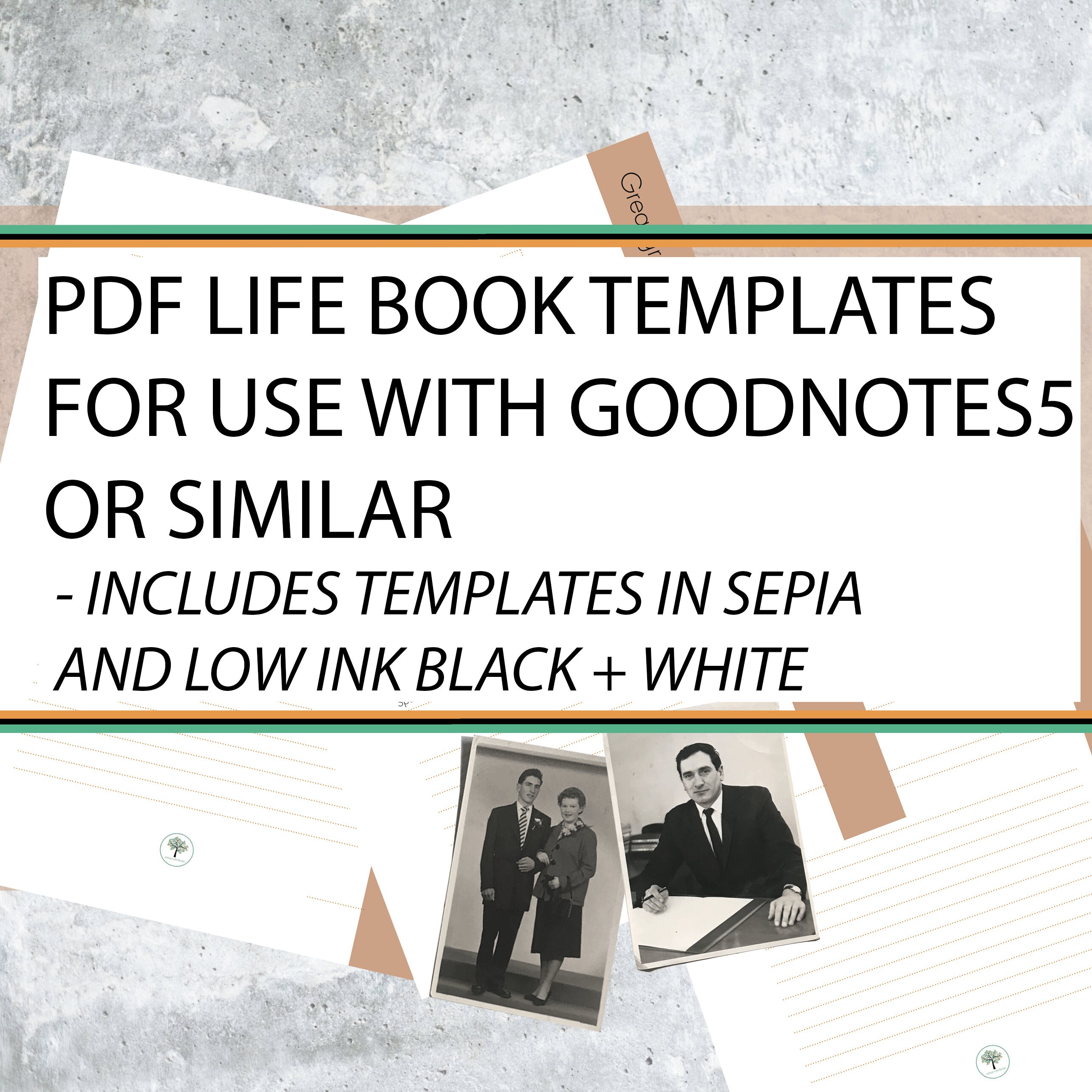 Luxury 277 Page Life Story Book Template SEPIA Instant Digital Download ...