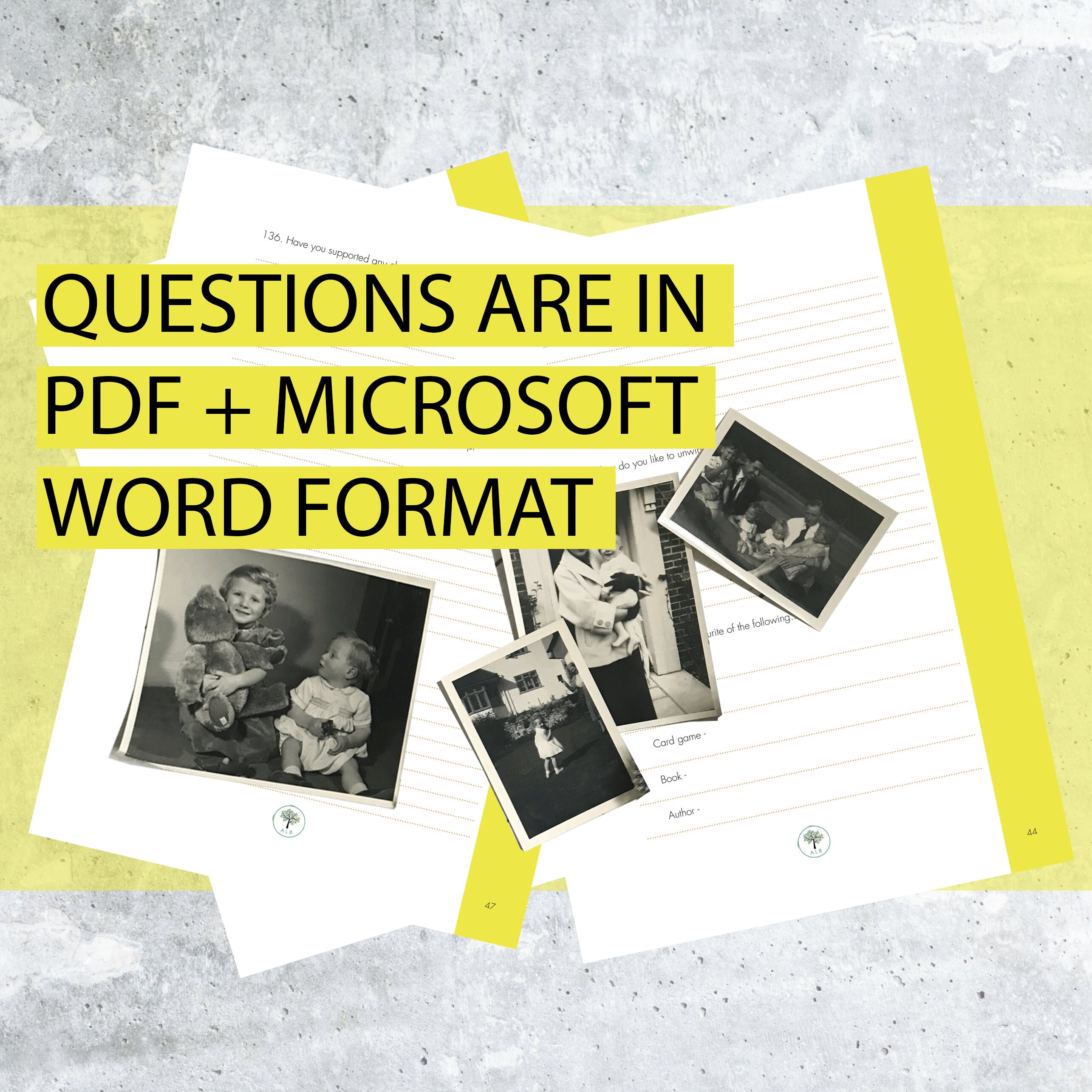 Dementia Activity 150 Life Story Questions YELLOW Instant Digital ...