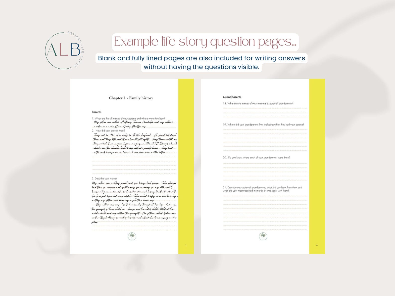 Life Story Questions: Dementia Activity, Legacy Memory Workbook ...