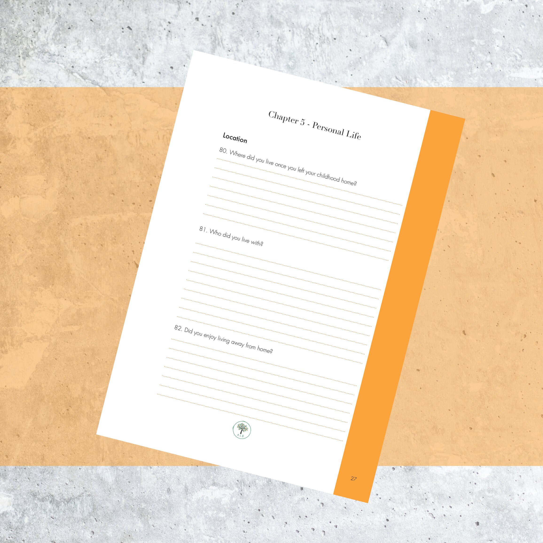 Timeless Gift 150 Life Story Questions ORANGE Instant Download ...