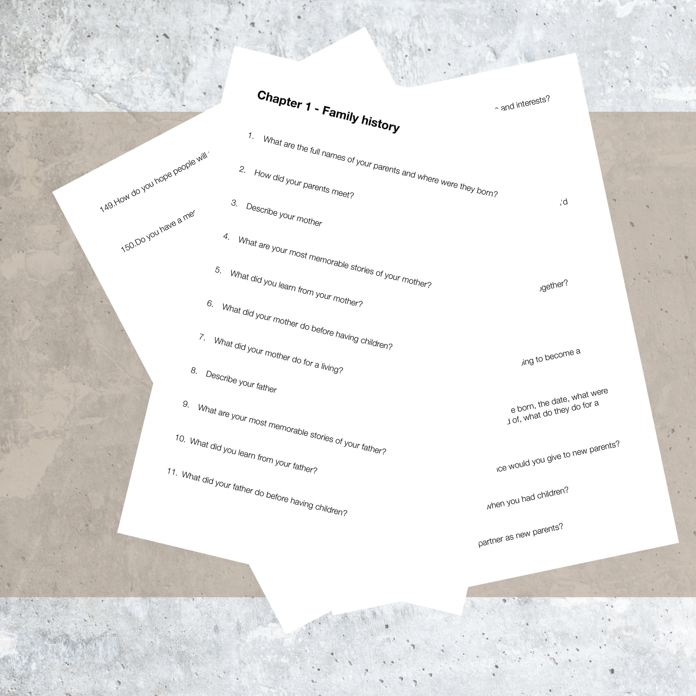 Printable Memory Jar: Life Story Prompts Instant Digital Download ...