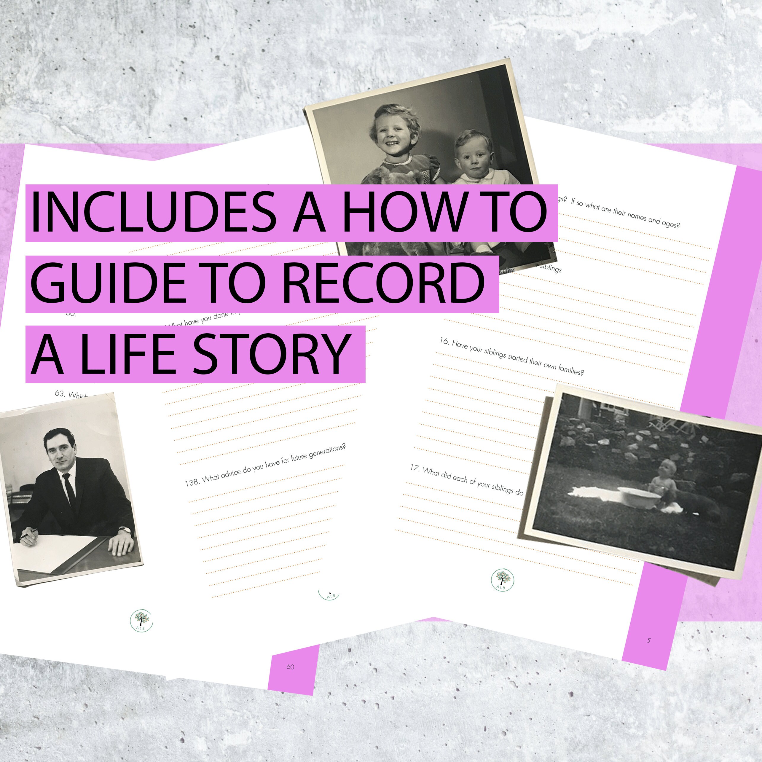 Last Minute Gift 150 Life Story Questions PINK Printable Legacy Memory ...