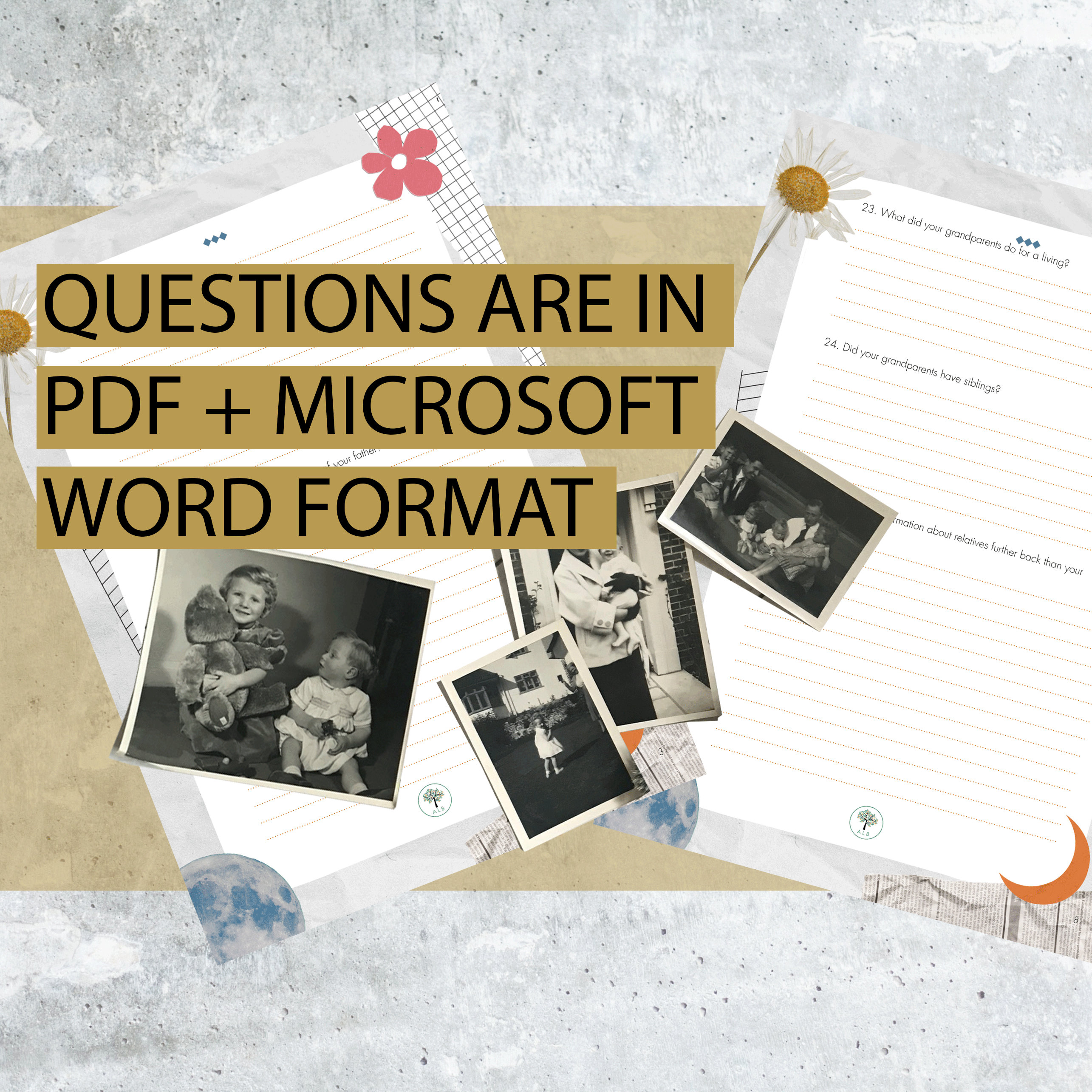 150 Life Story Questions Daisy Border Instant Download - Etsy