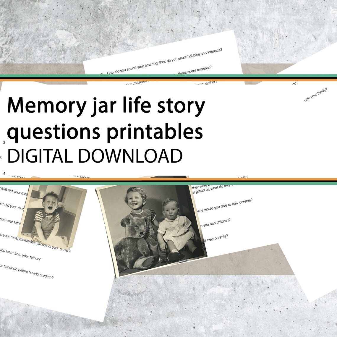 Printable Memory Jar: Life Story Prompts Instant Digital Download ...