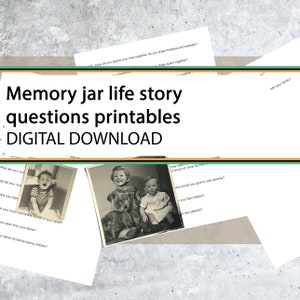 Printable Memory Jar: Life Story Prompts Instant Digital Download ...