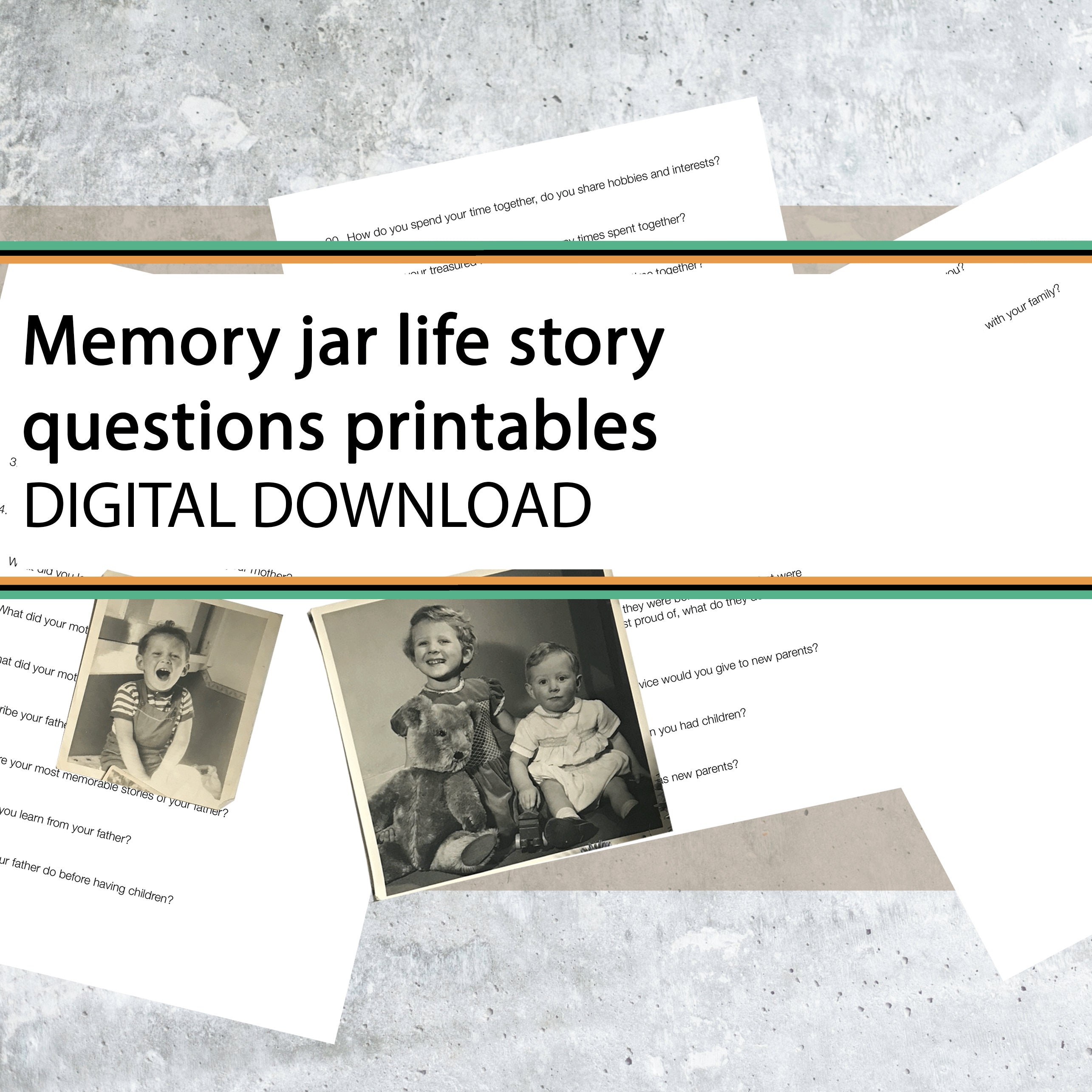 Printable Memory Jar: Life Story Prompts Instant Digital Download ...