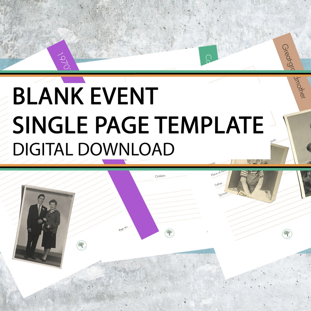 Blank Event PDF Page Digital Download Part of Artisan Life Books Luxury ...