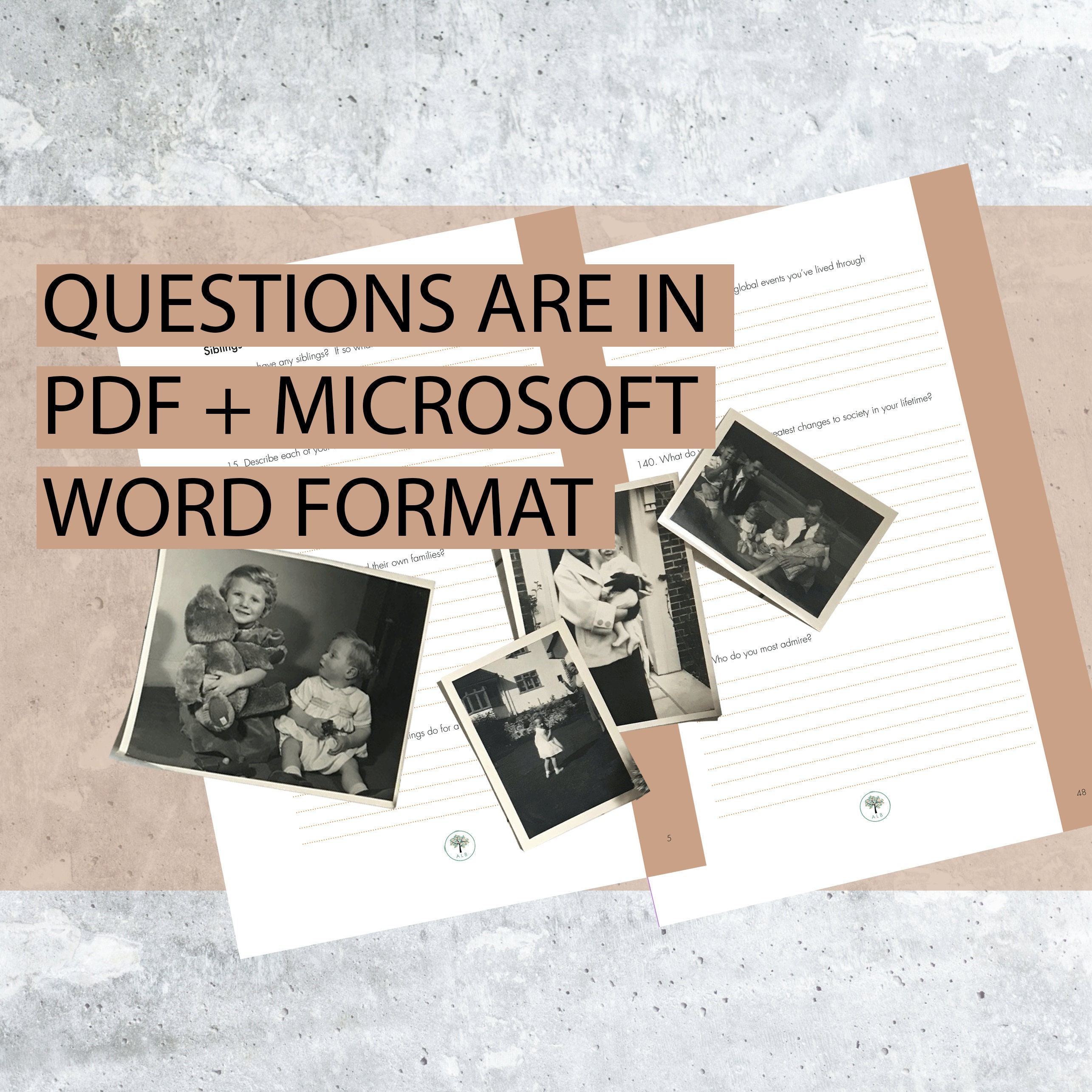 150 Life Story Questions SEPIA Instant Digital Download Printable ...