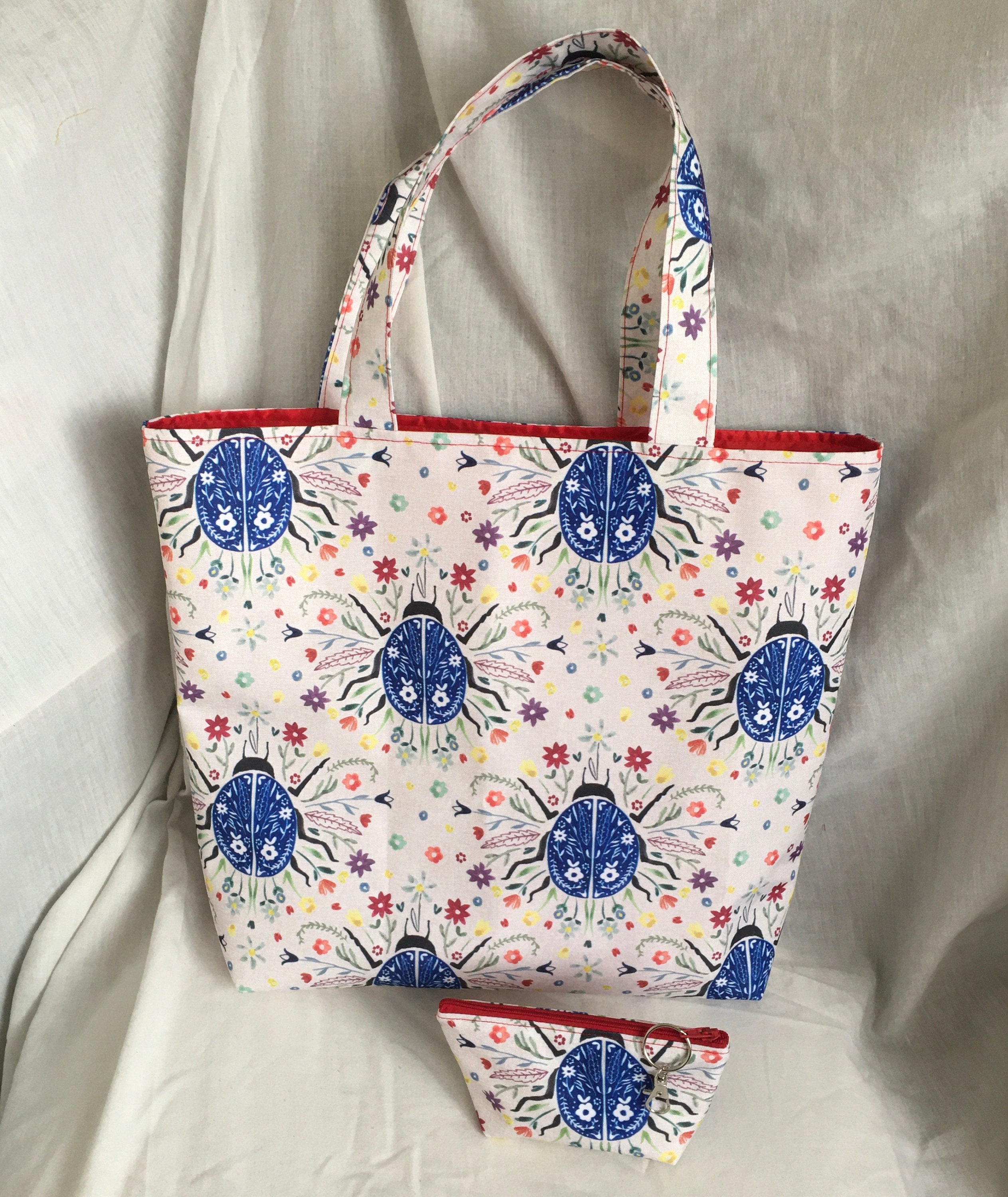 Fold Away Shopper Tote Bag & Matching Pouch, Water Resistant Shopping ...