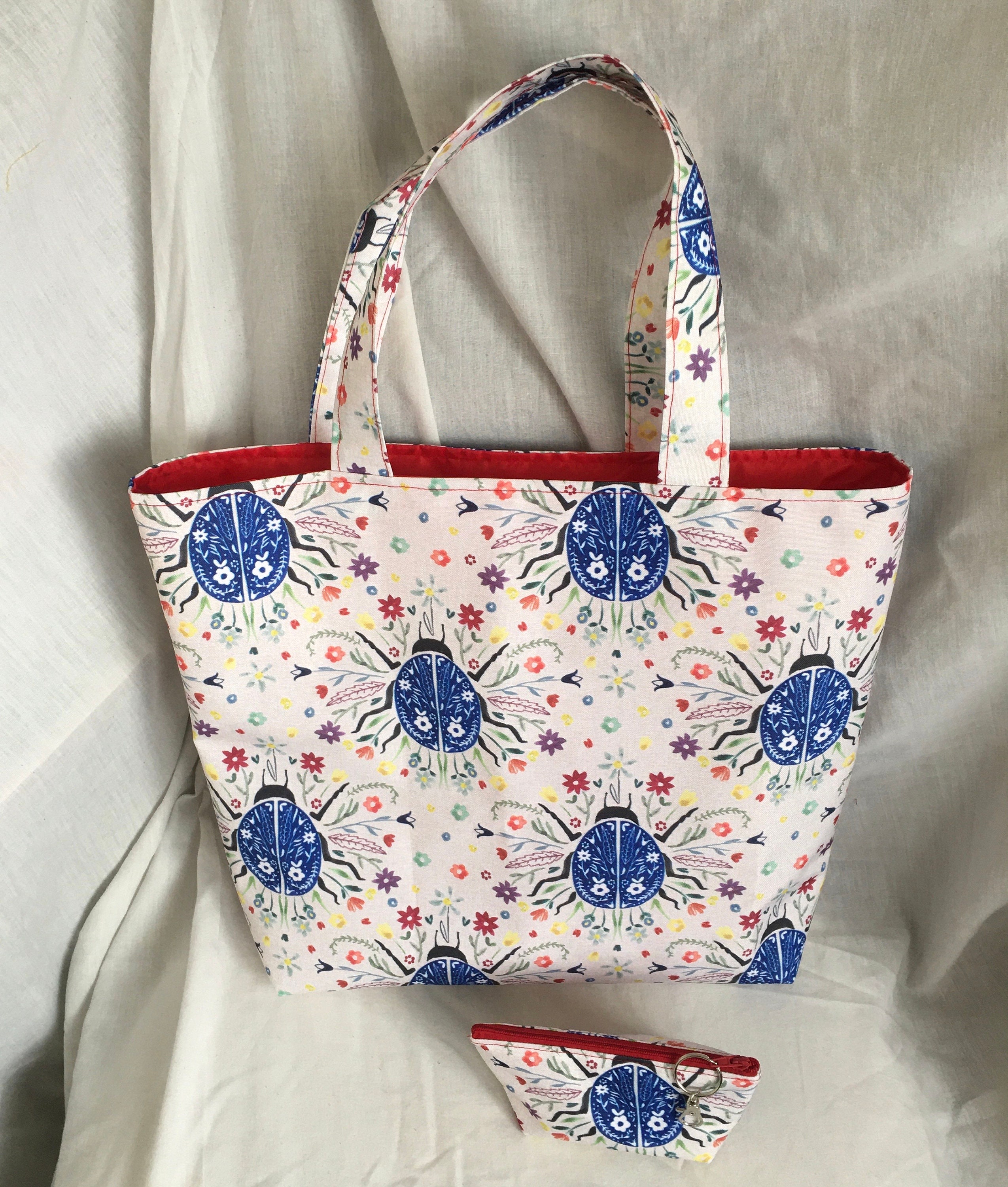 Fold Away Shopper Tote Bag & Matching Pouch, Water Resistant Shopping ...