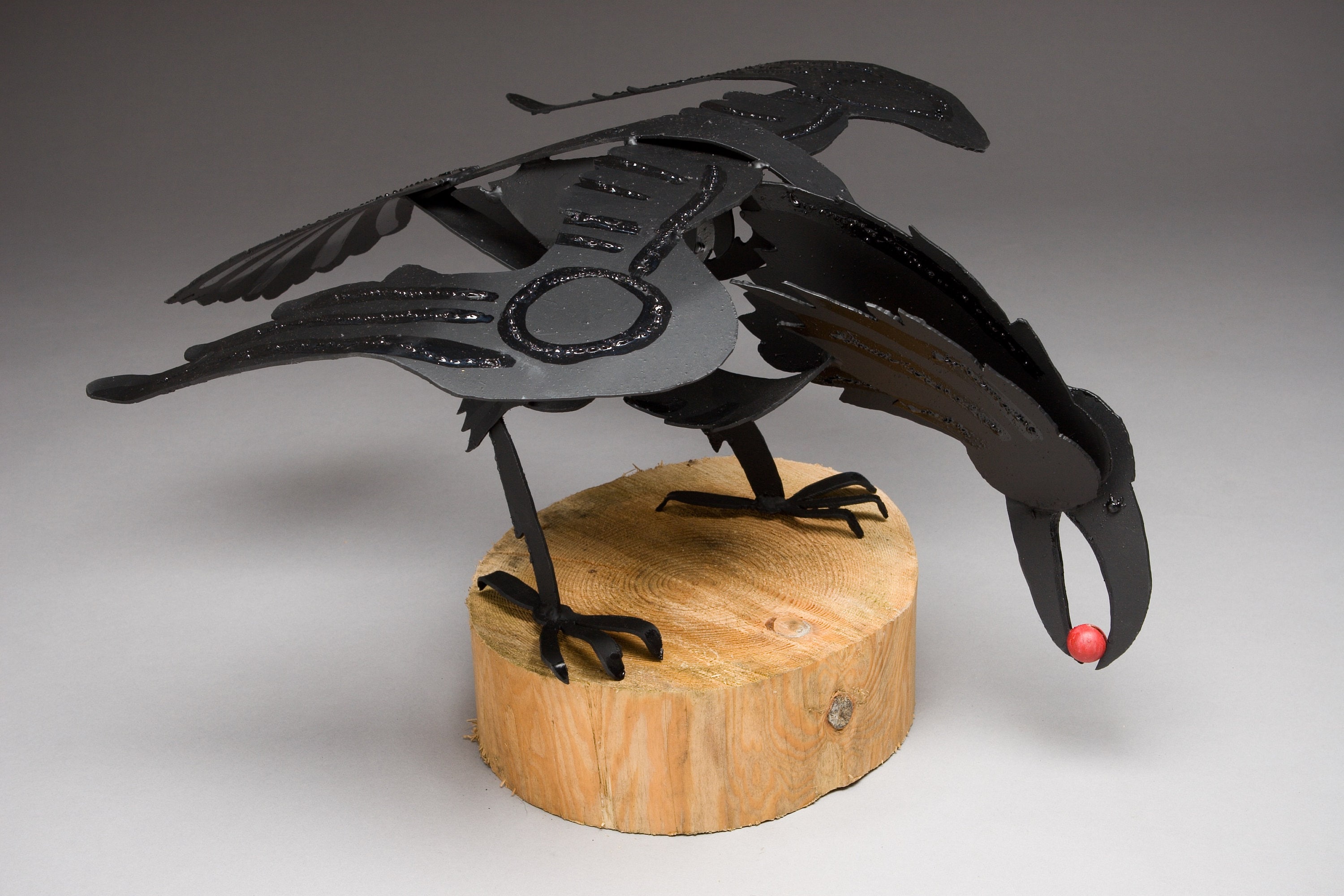 Diving Crow - Freestanding Steel Crow Sculpture, Home or Garden Decor ...