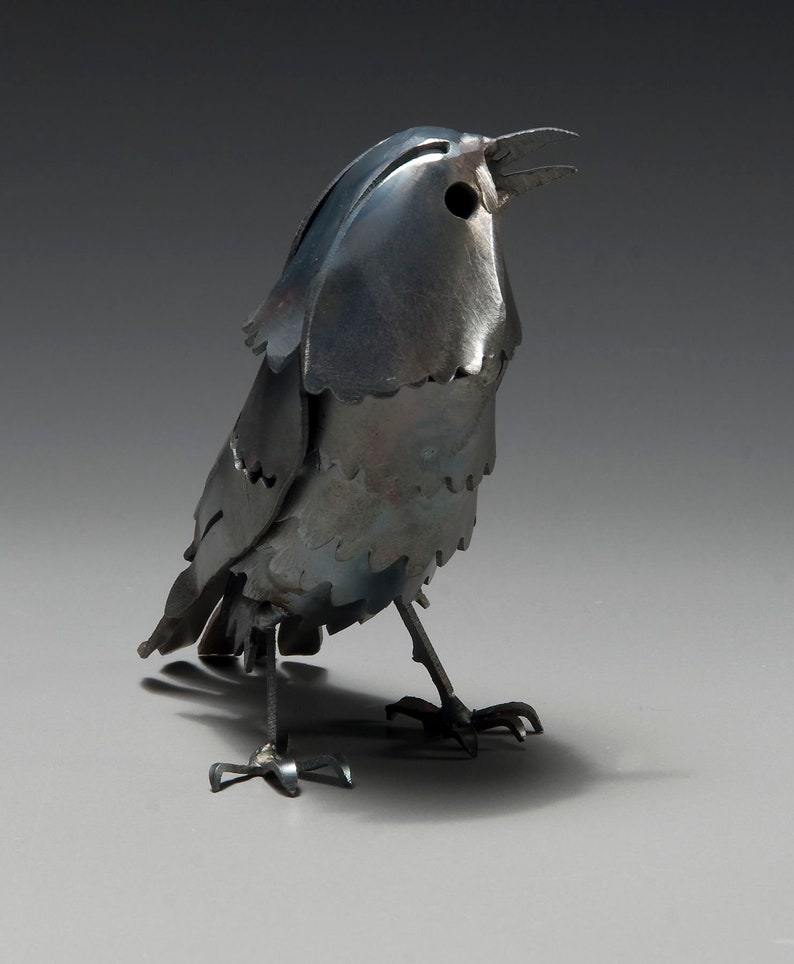 Sparrow - Small Steel Songbird Sculpture, Home or Garden Decor ...