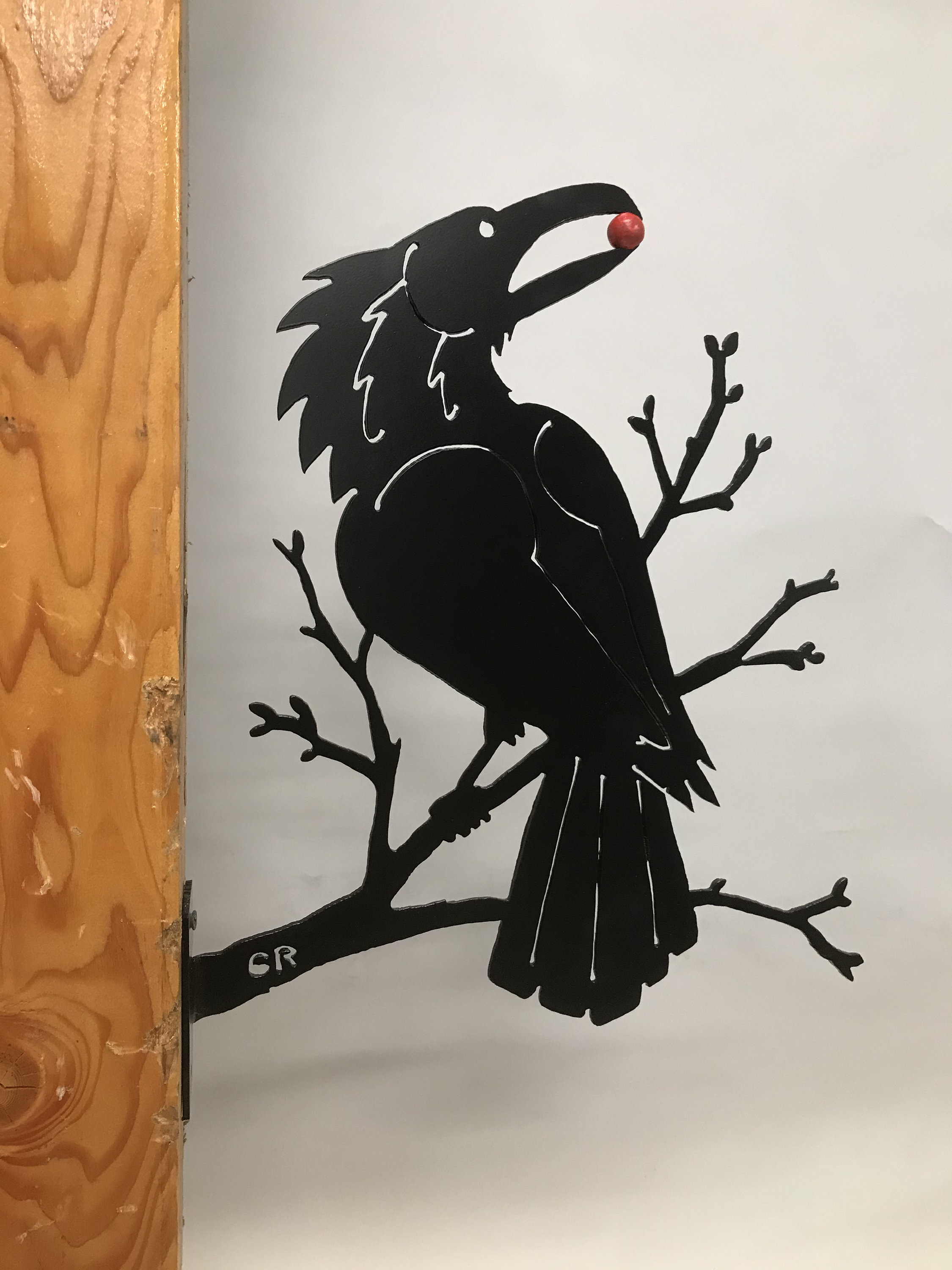 The Guardian Raven - Steel Raven Sculpture, Home or Garden Decor - Etsy