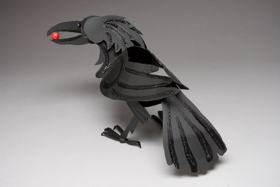 Standing Raven Freestanding Steel Raven Sculpture Home or - Etsy
