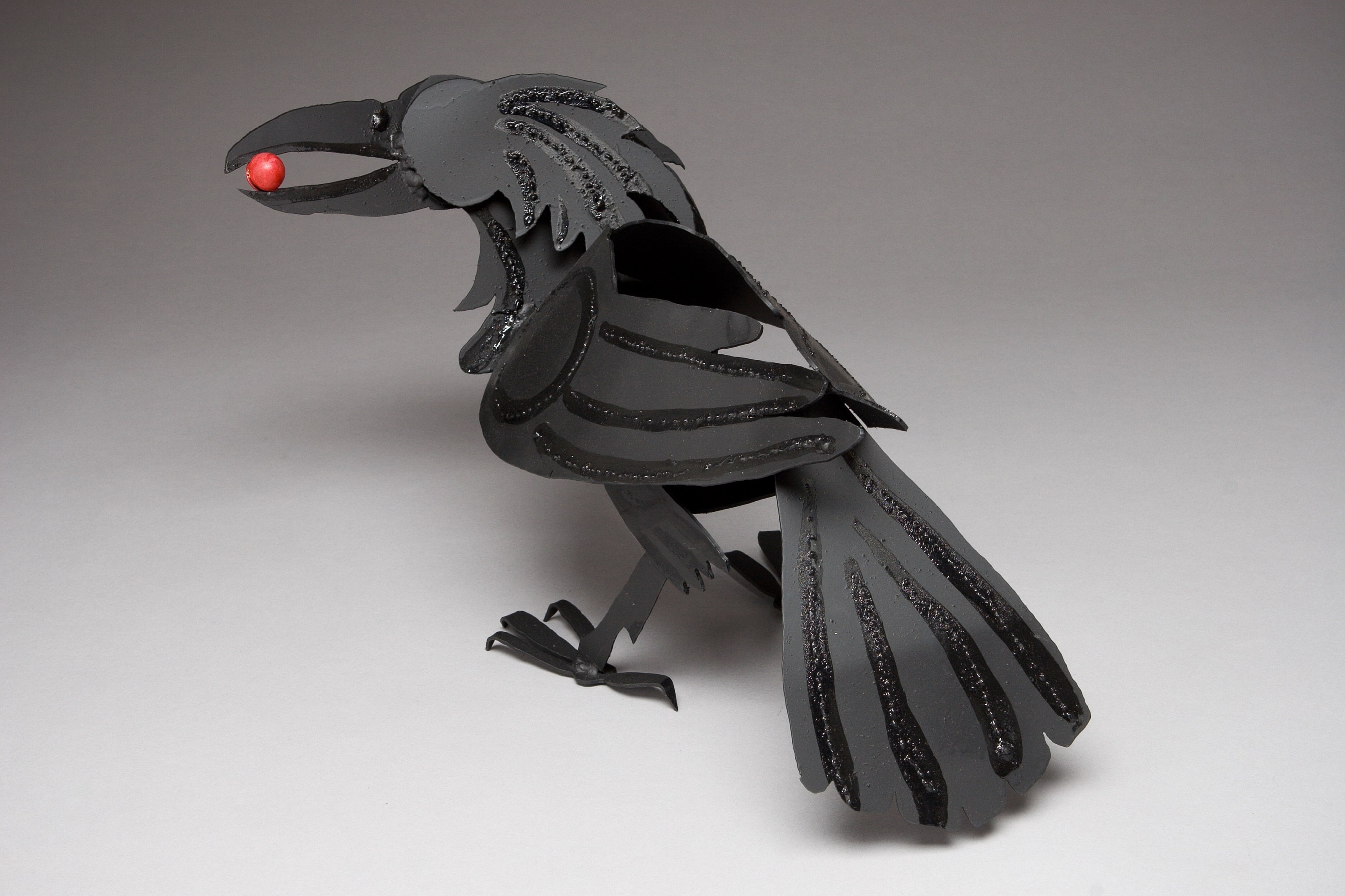 Standing Raven - Freestanding Steel Raven Sculpture, Home or Garden ...