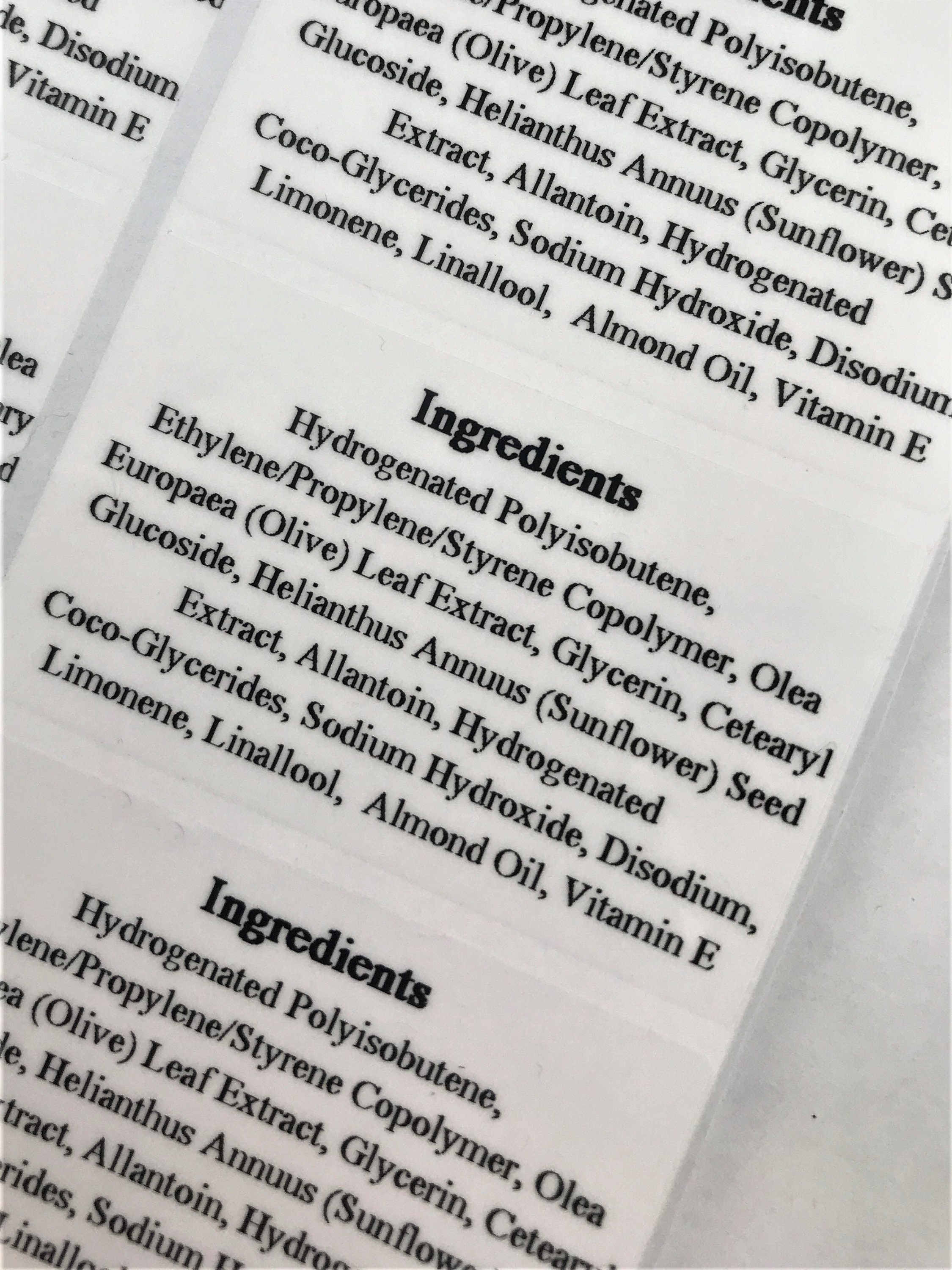 Custom Ingredients Sticker / Personalized Elements Sticker / - Etsy UK