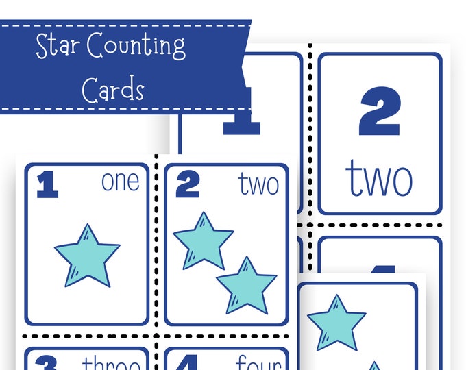 Star Number Cards, Counting Cards, Flash Cards, Number Practice ...