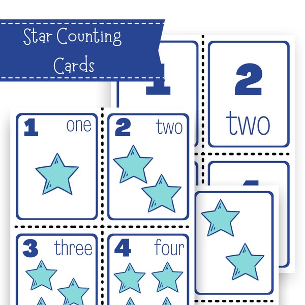 Counting Star Cards - Etsy