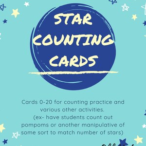 Star Number Cards, Counting Cards, Flash Cards, Number Practice ...