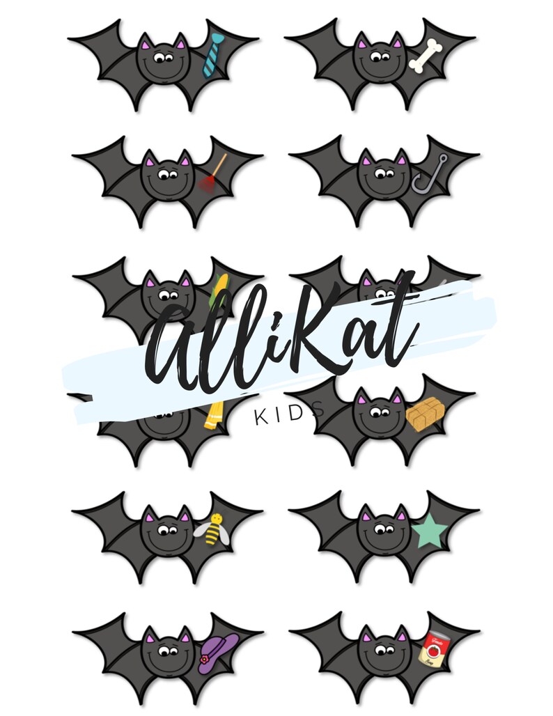 Rhyming Bats Printable, Halloween Rhyming Activity, Rhyming Game ...