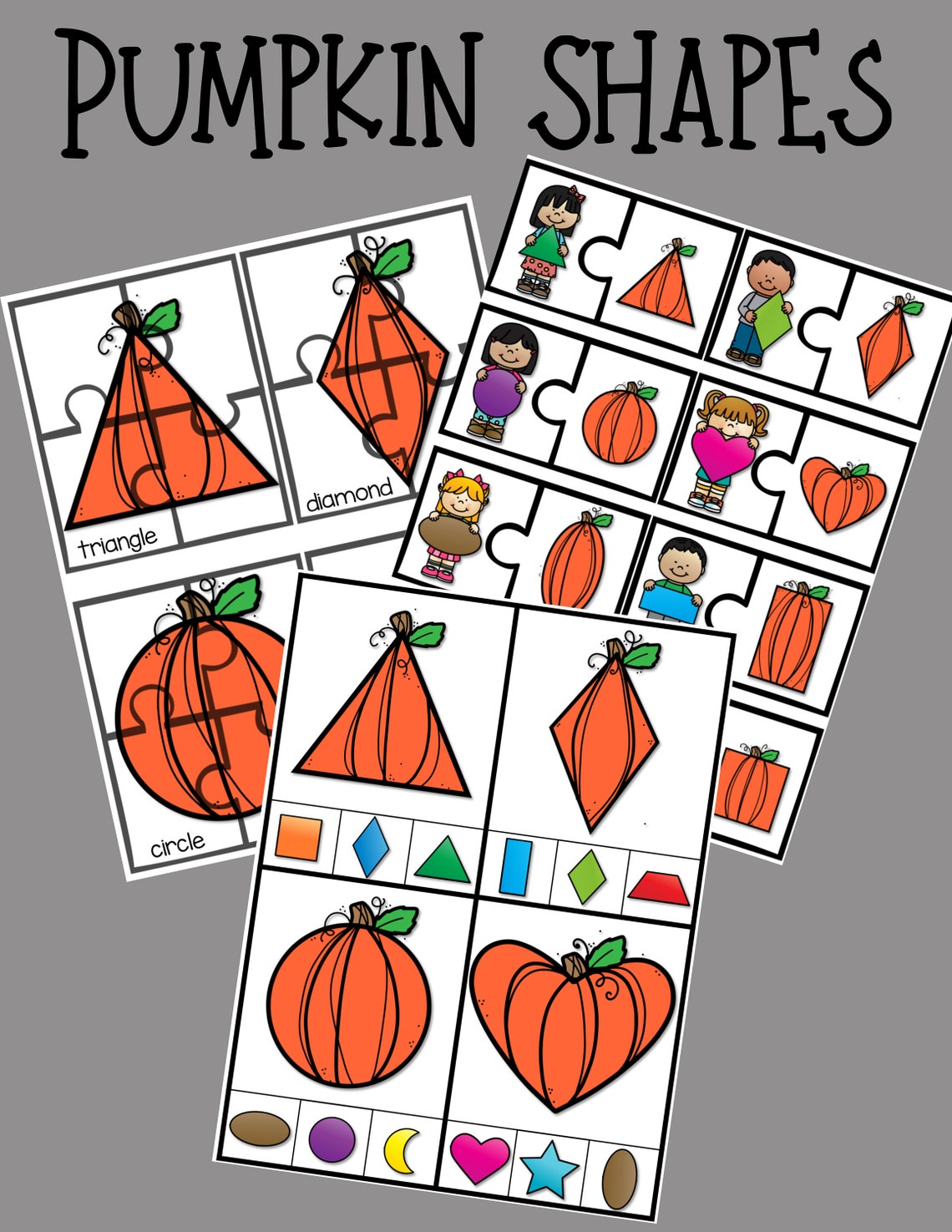 Pumpkin Shapes, Shape Recognition, Shape Puzzles, Shape Matching Game ...