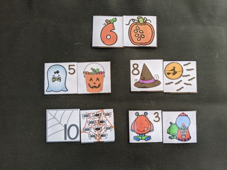 Halloween Counting, Counting and Number Matching Game, Math Center ...