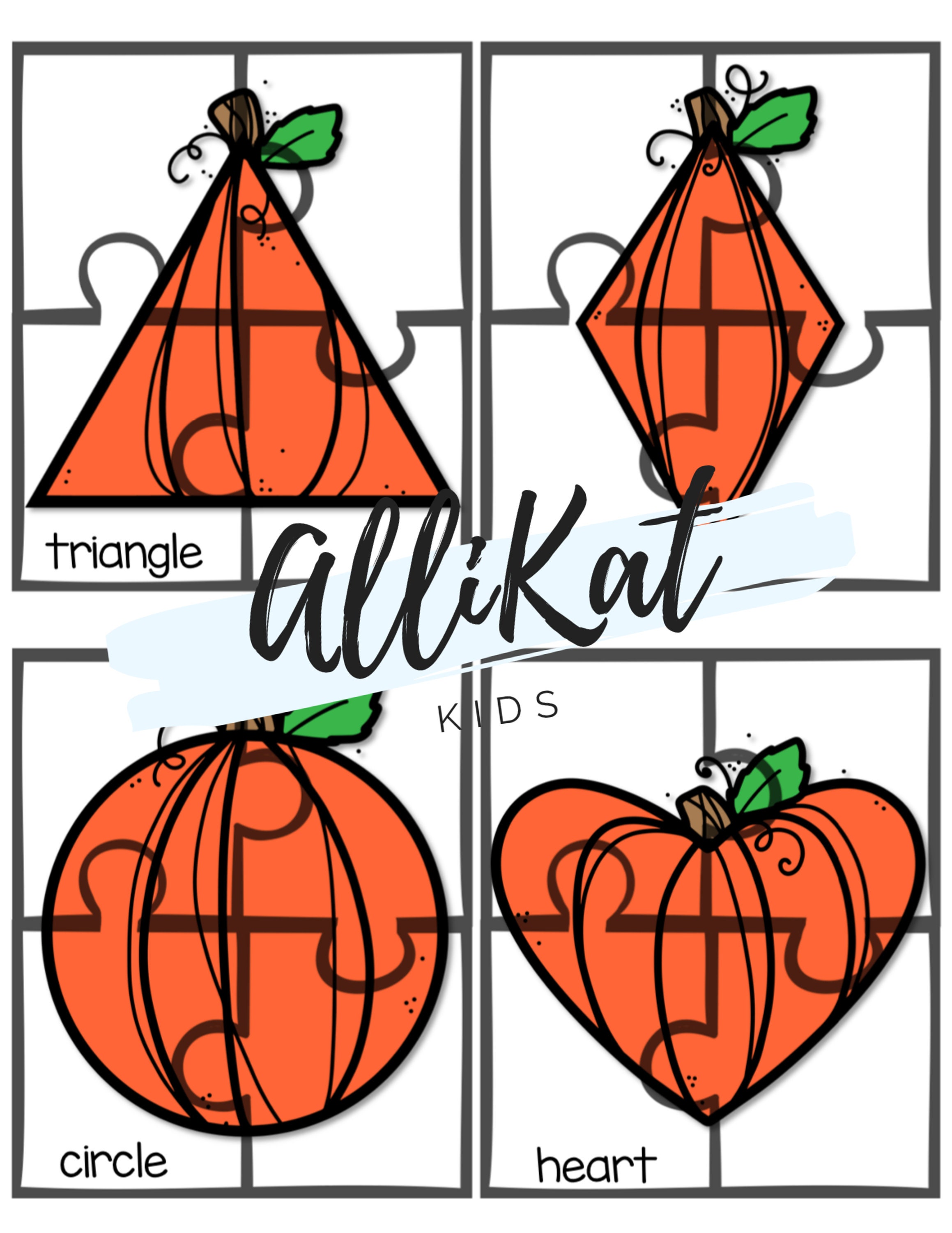 Pumpkin Shapes, Shape Recognition, Shape Puzzles, Shape Matching Game ...