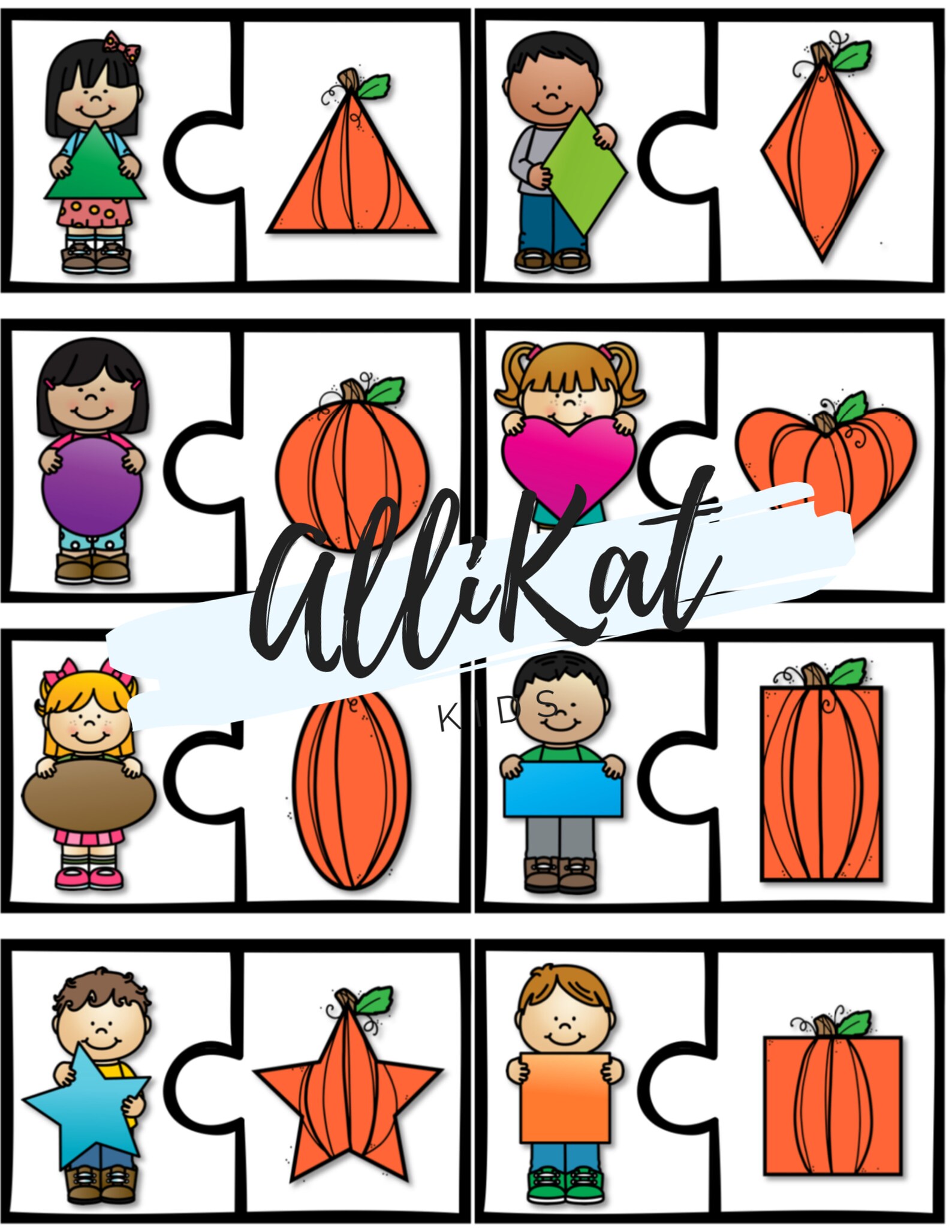 Pumpkin Shapes, Shape Recognition, Shape Puzzles, Shape Matching Game ...