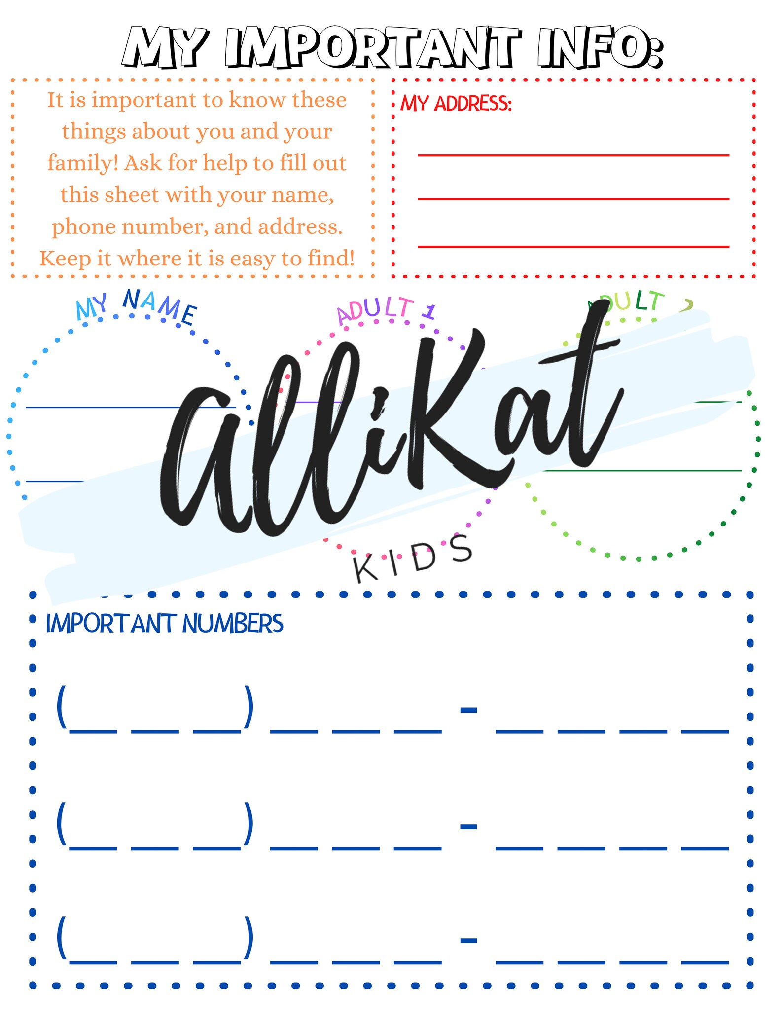 Address Phone Number Practice Address Worksheets Phone Etsy