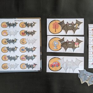 Rhyming Bats Printable, Halloween Rhyming Activity, Rhyming Game ...