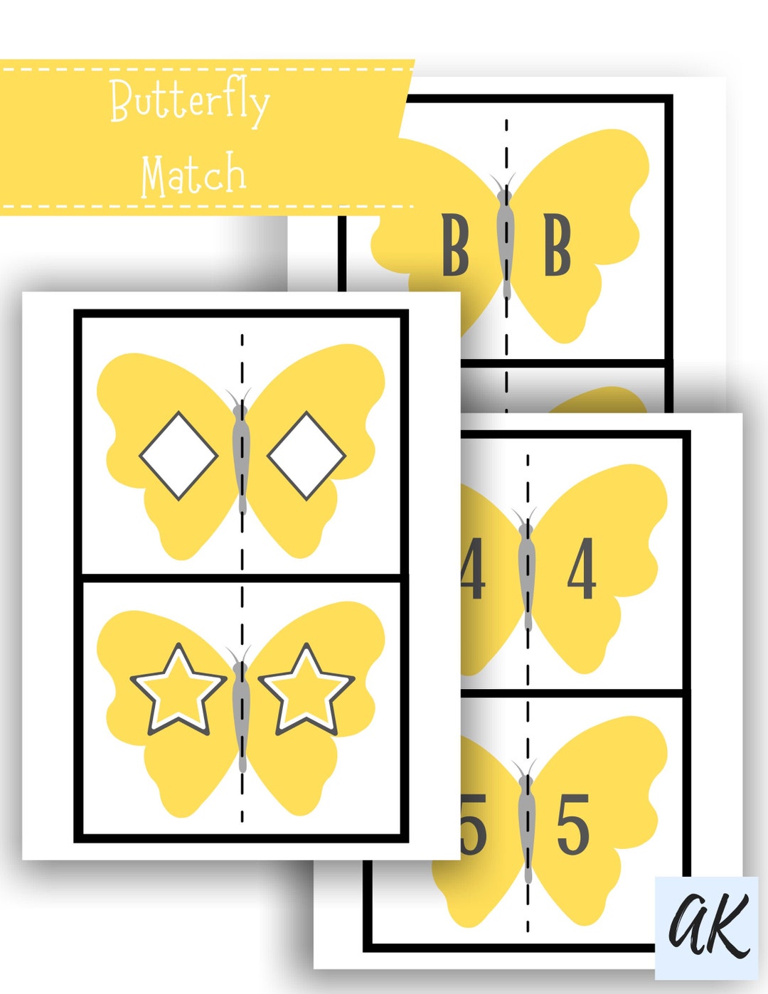 Alphabet Match Printable, Shape Match Printable, Number Match Printable ...