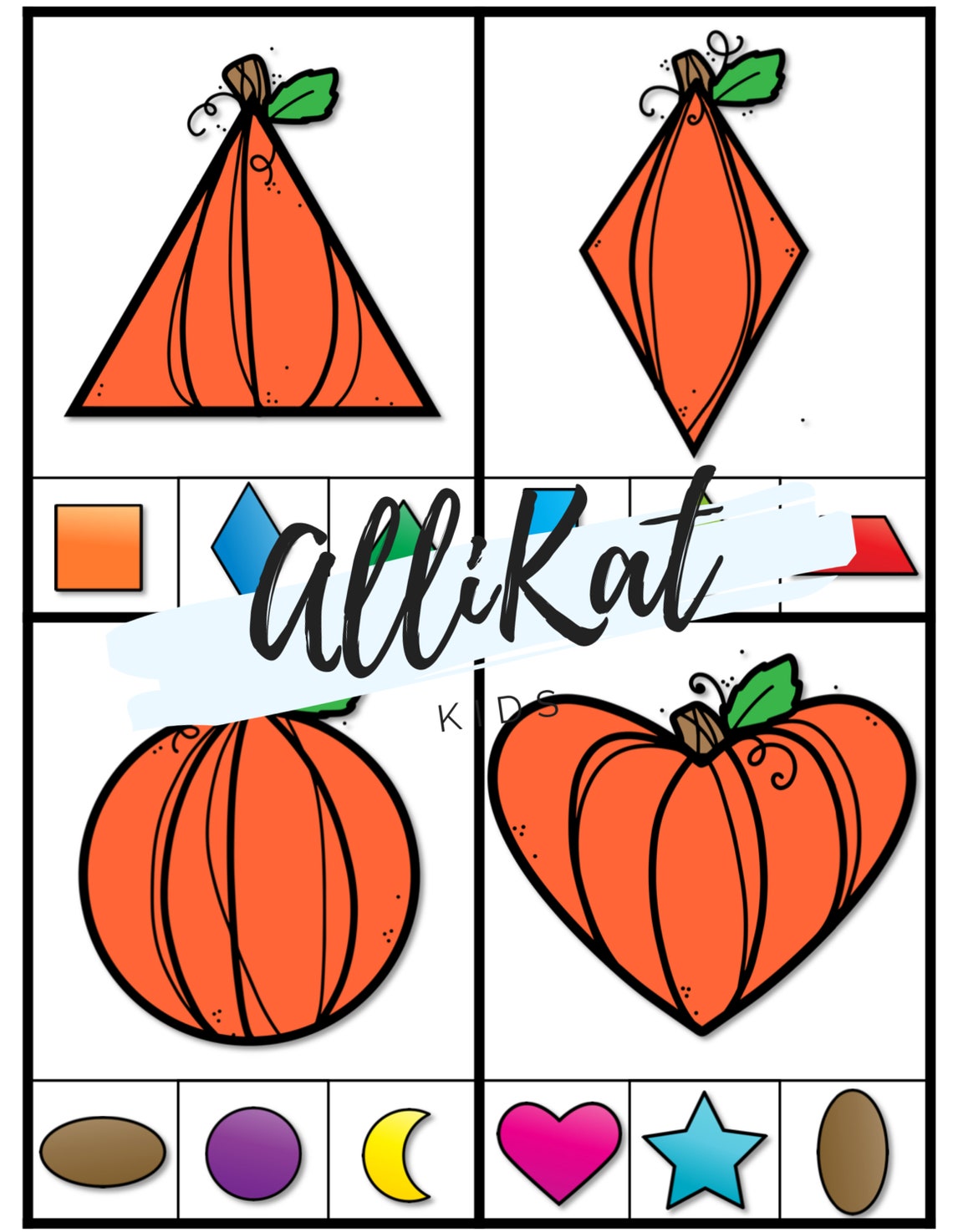 Pumpkin Shapes, Shape Recognition, Shape Puzzles, Shape Matching Game ...
