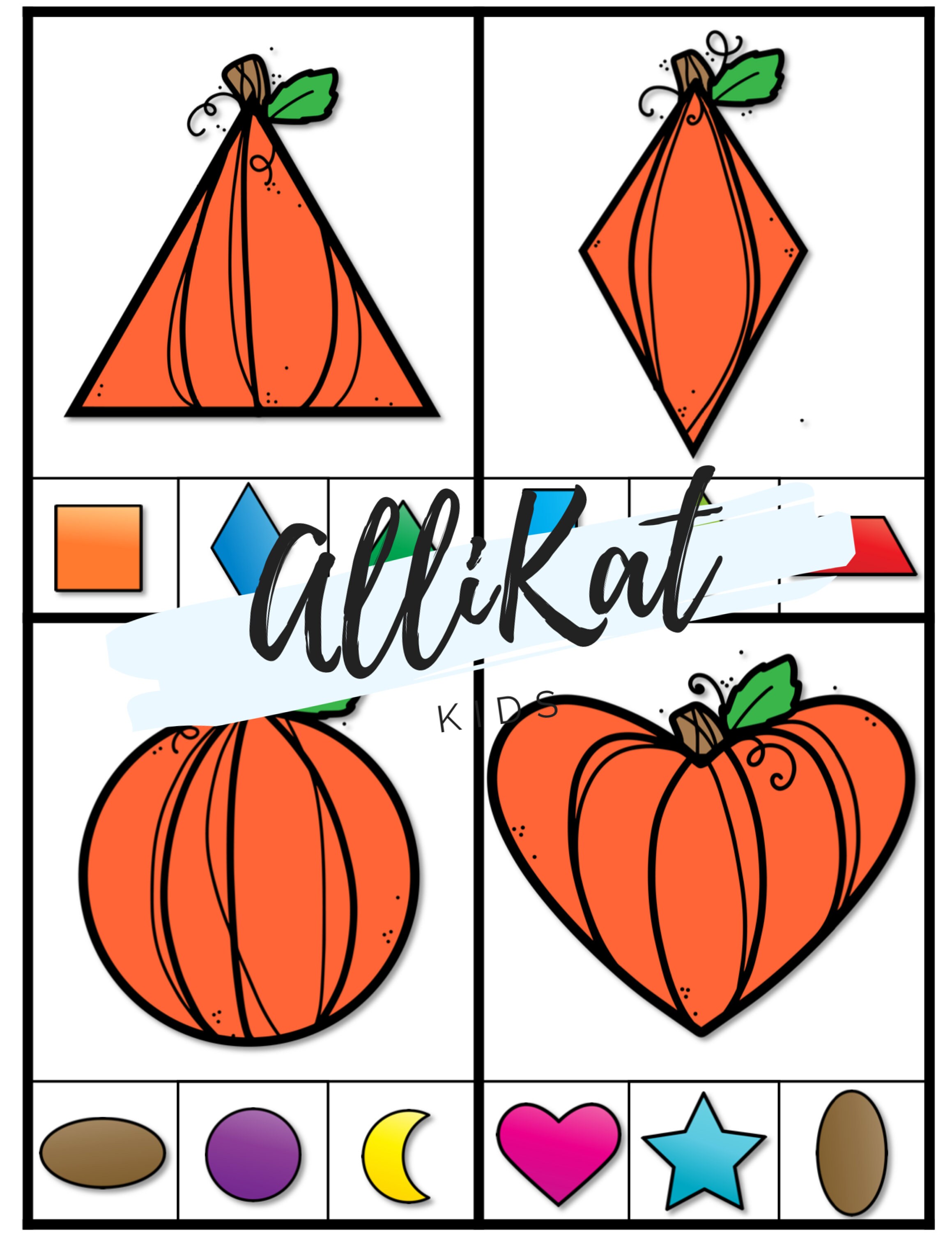 Pumpkin Shapes, Shape Recognition, Shape Puzzles, Shape Matching Game ...