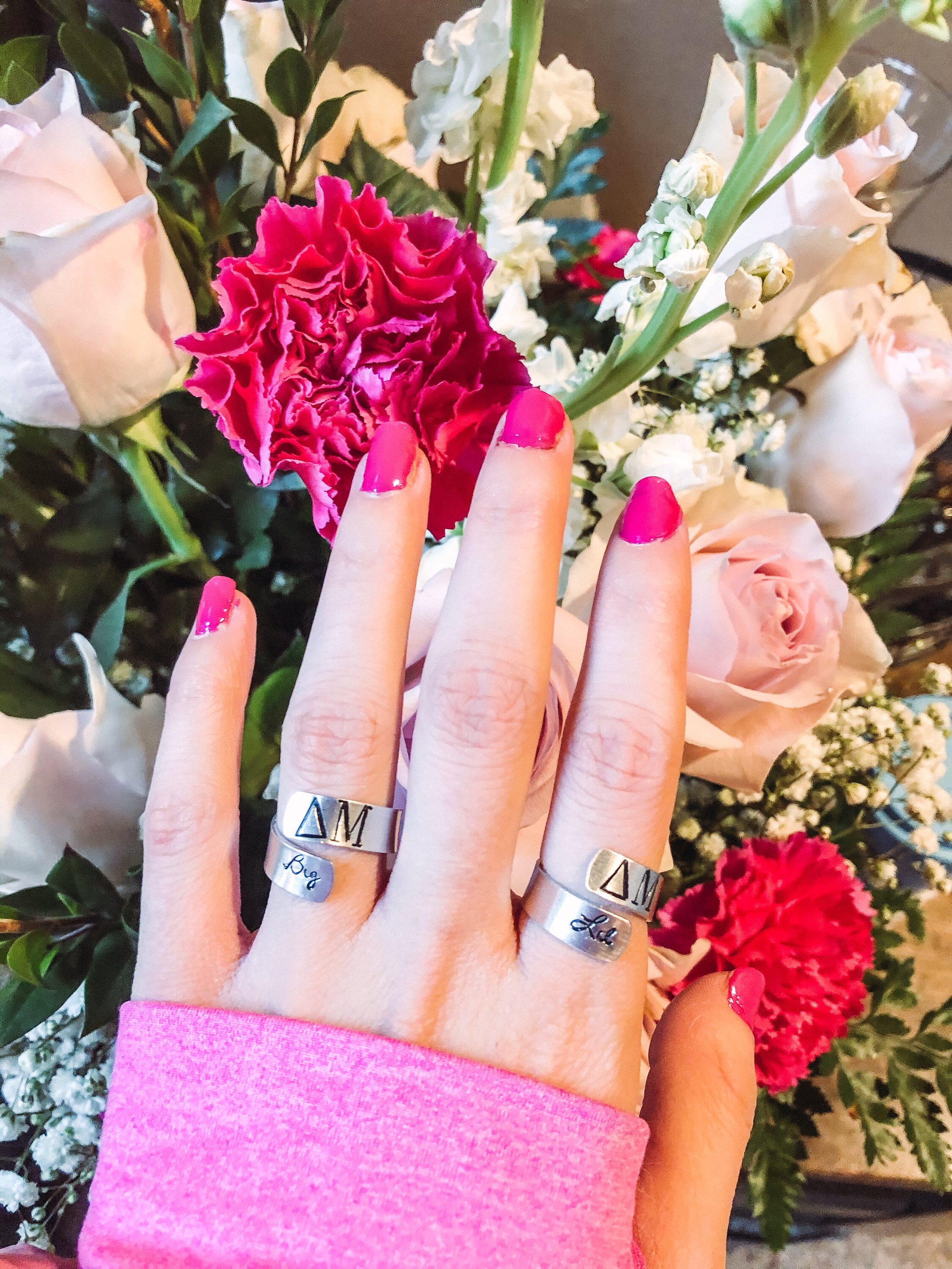 Big/lil Cursive Writing Wrap Ring Set - Etsy